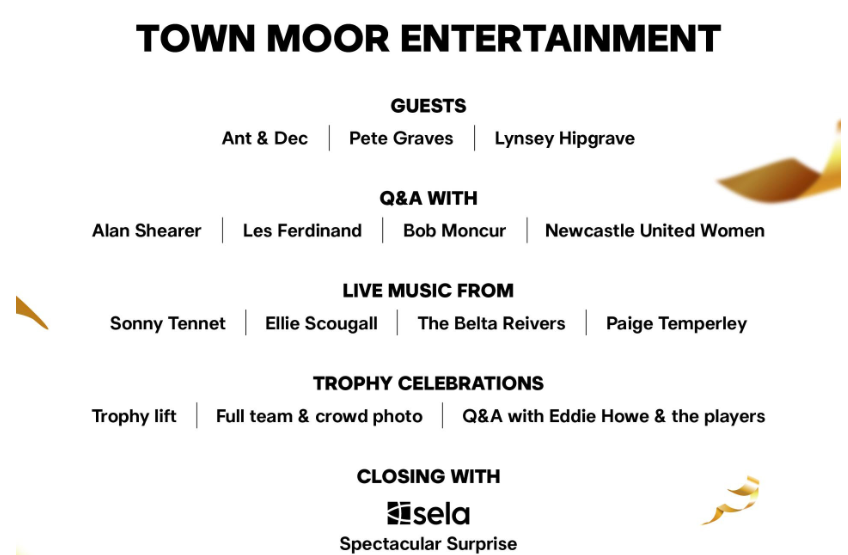 Ant and Dec headline Newcastle United Town Moor event - Full ...