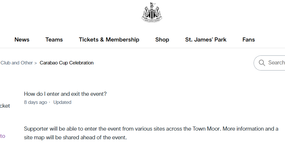 Went to Newcastle United Town Moor event site on Friday night - A few ...