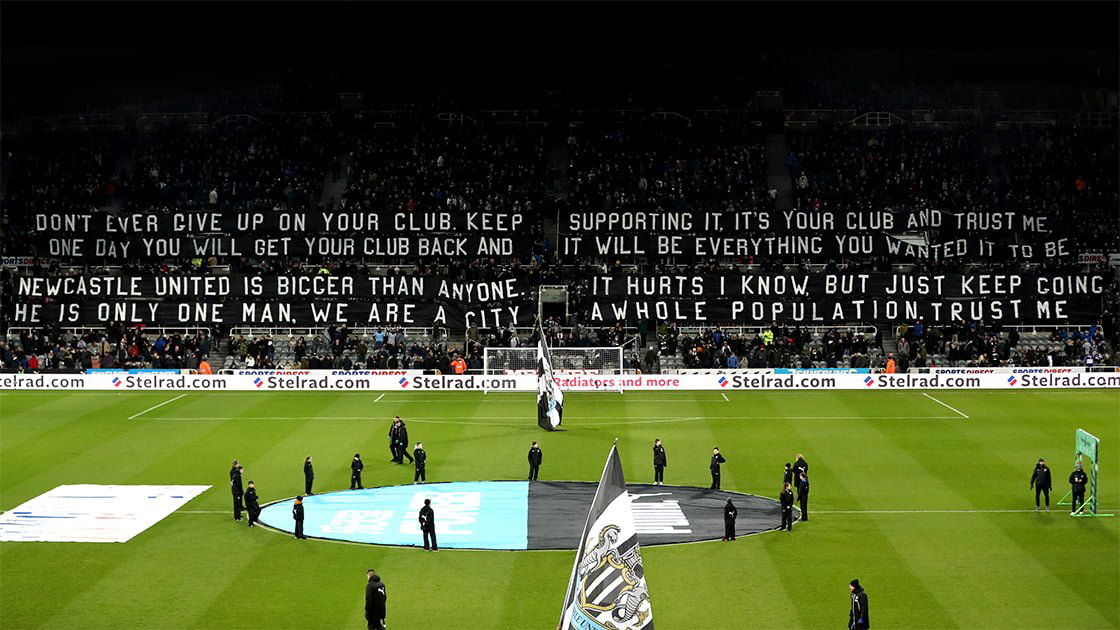 I love it and feel proud to be at these Newcastle United matches now ...