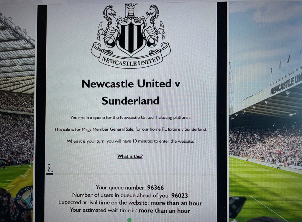 Newcastle v Sunderland ticket queue didn’t quite go according to plan ...