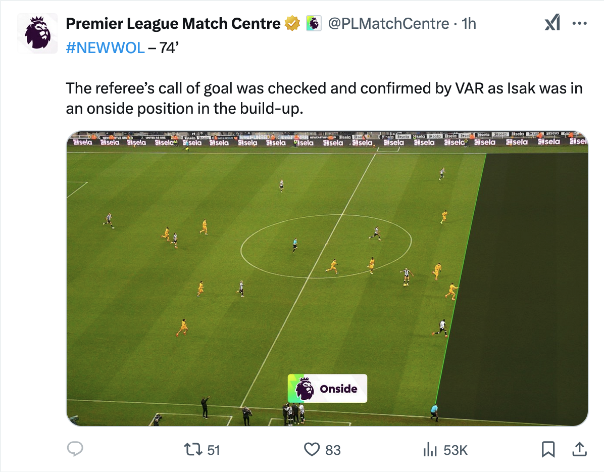 Major VAR leap forward as semi-automated offsides approved - Newcastle ...